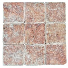 KW Tiles | Travertine Red Tumbled 100x100x10mm